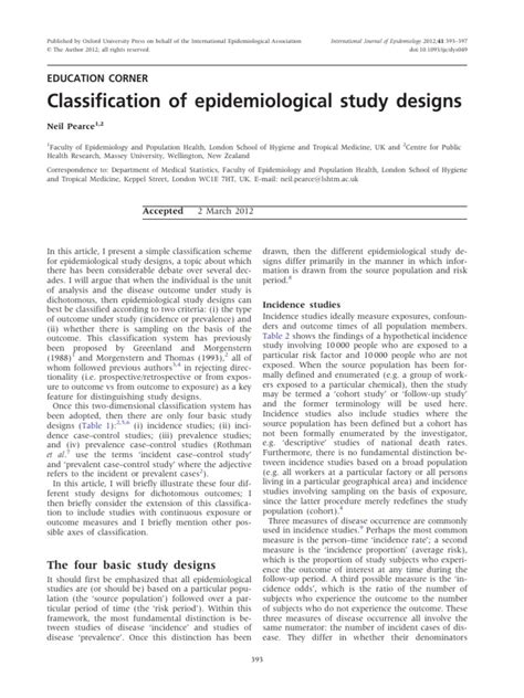 Epidemiology Classification Pdf Incidence Epidemiology Epidemiology