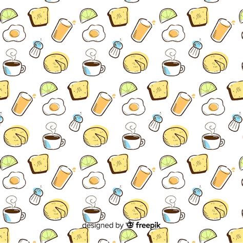 Fondo Comida Dibujada A Mano Vector Gratis