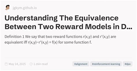 Understanding The Equivalence Between Two Reward Models In Dpo