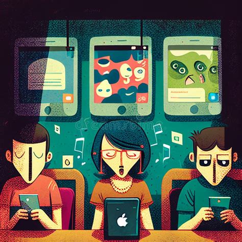 ai generated image social networks addiction concept stock