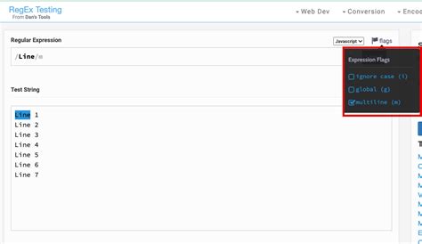 what does m mean in regular expressions m flag for regex