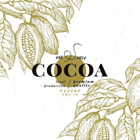 Premium Vector Cocoa Bean Tree Banner Template Chocolate Cocoa Beans Hand Drawn