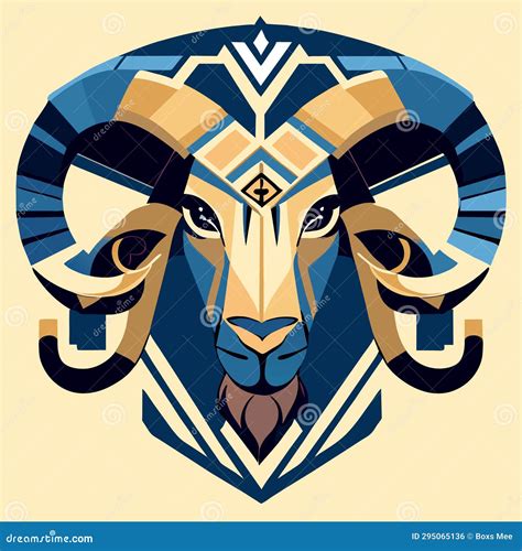 Vector Illustration Of A Goat Head In A Tribal Style Tribal Style Generative Ai Stock Vector