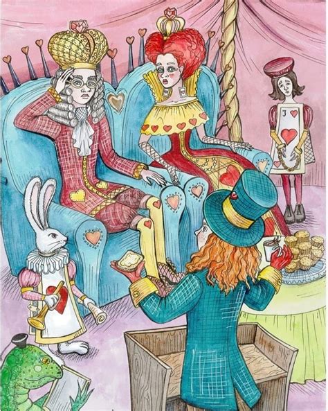 Иллюстрация Алиса в стране чудес в стиле книжная графика