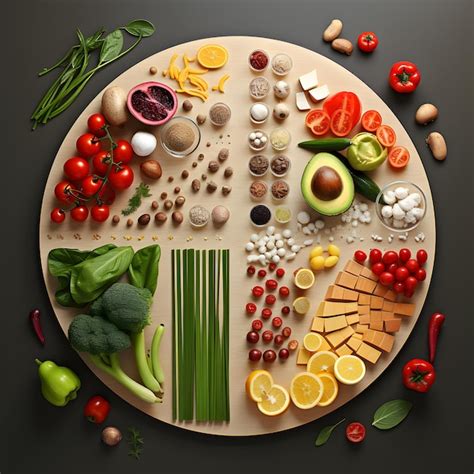 Premium Ai Image Top View Circle Diagram Of Healthy Food Nutrition