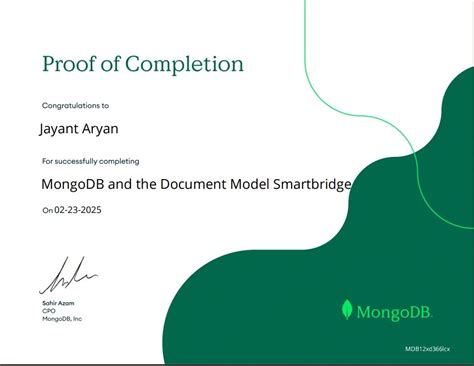 Mongodb Nodejs Fullstackdevelopment Smartbridge Smartinternz Jayant Aryan