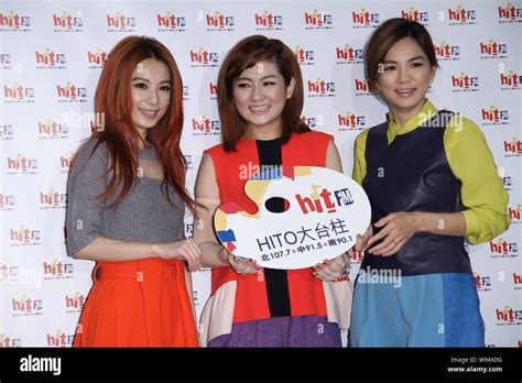 From Left Hebe Tien Selina Jen And Ella Chen Of Taiwanese Girl Pop Group S H E Pose During An