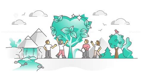 Nature Lover Vector Illustration Vectormine