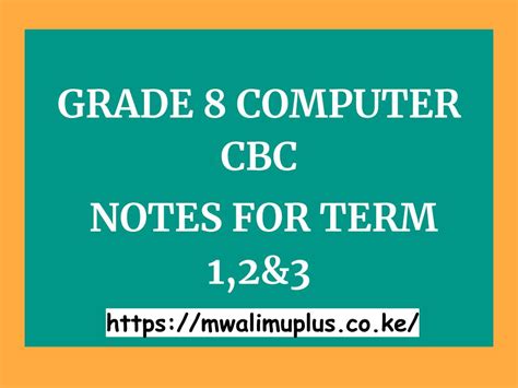 Grade 8 Computer Science Cbc Notes For Term 12and3 Mwalimu Plus Kenya