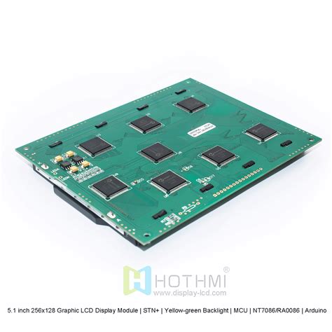 5 1 inch 256x128 graphic lcd display module stn yellow green