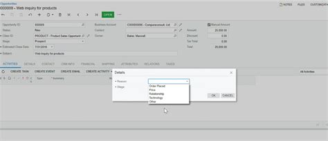 add new custom value in reasons combo box of opportunity close won community