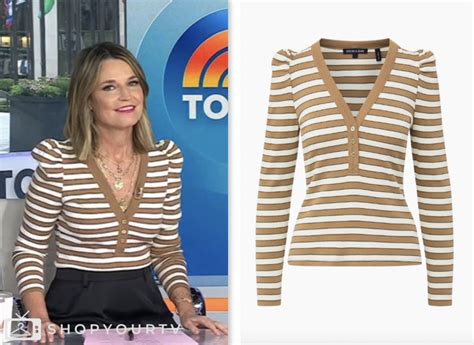 The Today Show April 2024 Savannah Guthries Brown And White Striped
