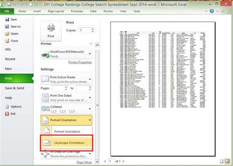 Creating College Lists 101 Introduction To Printing In Excel Do It