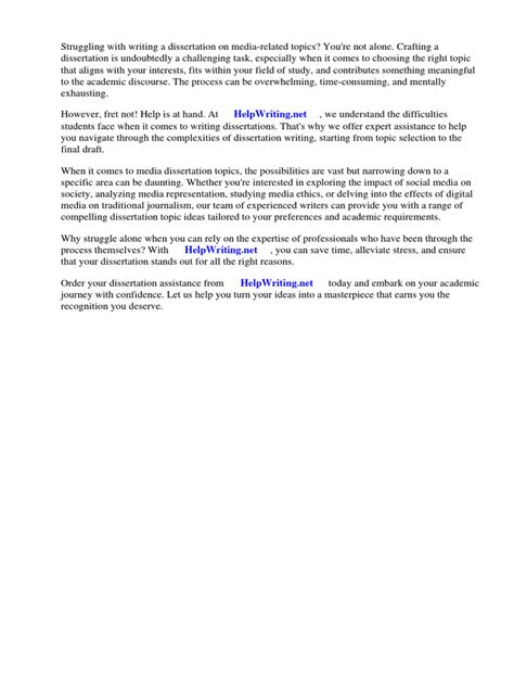 Dissertation Topic Ideas Media Pdf Methodology Thesis