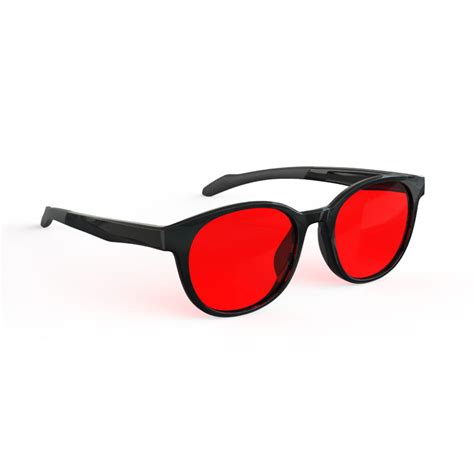 Night Ease™ Round Red Lens Glasses For Sleep Black Gloojo