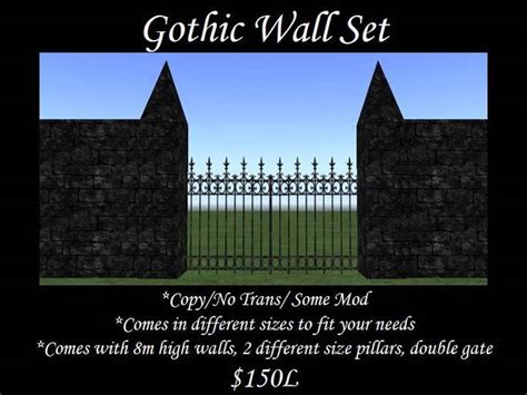 Second Life Marketplace Gothic Wall Set