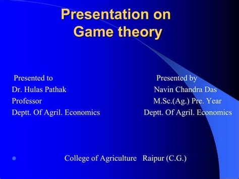 Game Theory Ppt Pptx