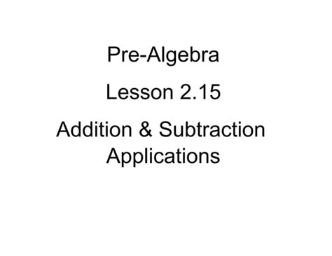 Pre Alg 2 15 Adding And Subtracting Equations Pdf