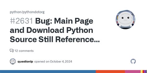 Bug Main Page And Download Python Source Still Reference 3126 · Issue 2631 · Python