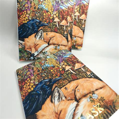 Alaska Raven And Fox Pocket Size Softcover Notebook 32 Blank Pages