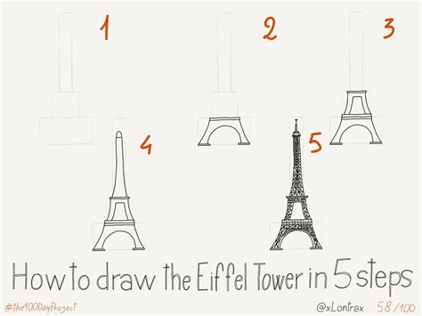 Eiffel Tower Sketch Step By Step
