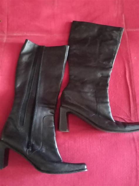 Чорні шкіряні черевики на підборах — ціна 100 грн у каталозі Чоботи