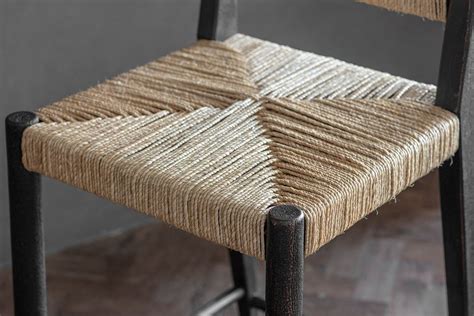 Lohanda Acacia And Munja Grass Counter Chair Charcoal