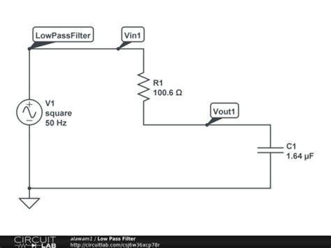 Low Pass Filter Circuitlab