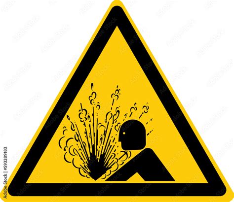 Warning Hazard Caution Iso Signs Icon Symbol Pictogram Explosion