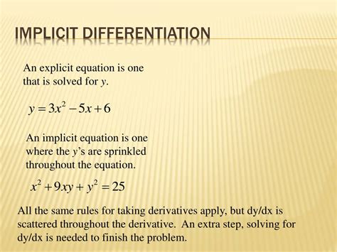 Ppt Implicit Differentiation Powerpoint Presentation Free Download