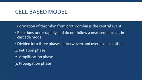 Cell Based Model Of Coagulation Pptx
