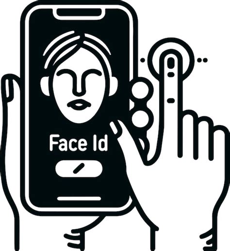 Iconic Face Id Verification In Biometric System With The Text Face Verification Icon For Web