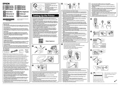 Epson Et 5885 Series Printer Setup Guide And Ink Handling Instructions