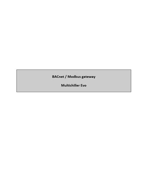 Multichiller Bacnet Modbus Mapping Mc Evo Pdf Network