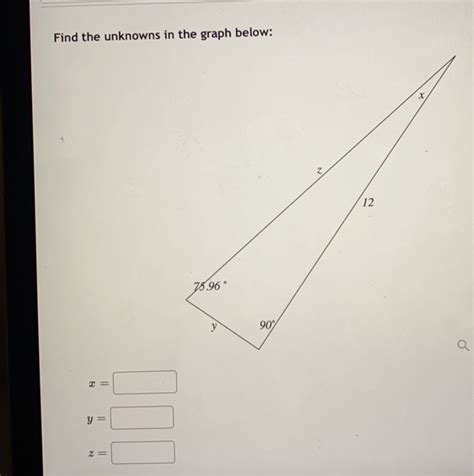 Solved Find The Unknowns In The Graph Below X Y Z Math