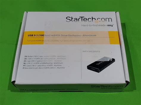 Used StarTech Com USB Gbps MSATA Drive Enclosure Aluminum SMS BMU UBB Threads