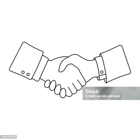 손으로 그린 아이들은 만화 벡터 그림 악수 아이콘을 흰색 배경에 격리 개념에 대한 스톡 벡터 아트 및 기타 이미지 개념 개념과 주제 계약서 Istock