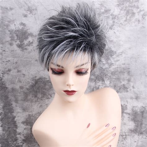 Mondena Peruca Sintetica Cu Par Scurt Tuns In Scari Stil Pixie