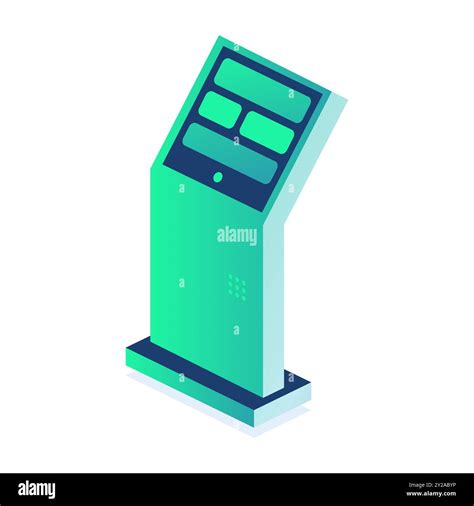 Isometric Subway Or Train Station Interactive Terminal Isolated On White Background Providing