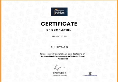 adithya a s on linkedin ️certificate of completion 7 days bootcamp on frontend web development…