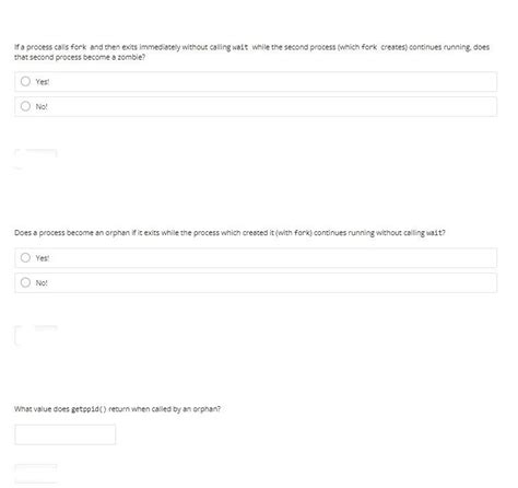 Solved If A Process Calls Fork And Then Exits Immediately