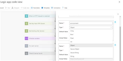 Bug Logic App Workflow Should Allow Parameters To Be Any Object Not