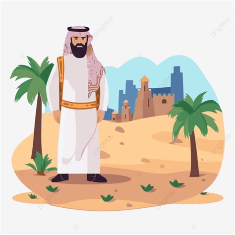 Arab Man In Desert Clipart