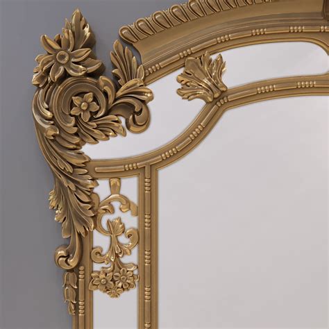 골드 로코코 거울 3d 모델 10 Max Unknown Obj Fbx Free3d
