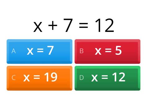Sloving For X Addition Quiz