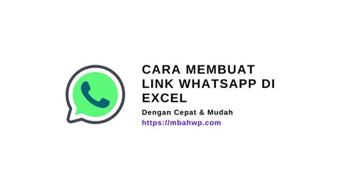 Cara Membuat Link Whatsapp Di Excel