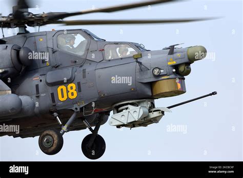 Mil Mi 28n Attack Helicopter Of The Russian Air Force In Flight