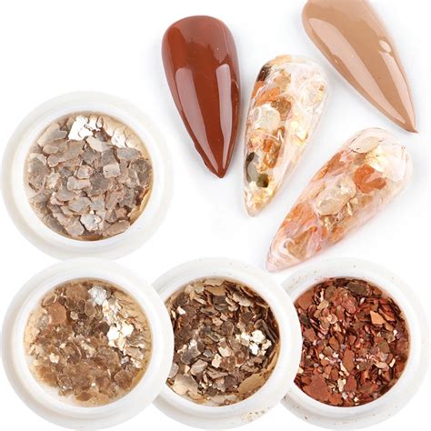 4 상자세트 골드 조각 네일 아트 장식 불규칙한 조각 쉘 운모 대리석 돌 매력 장식 조각 손톱 액세서리 Tr2030 09 Aliexpress