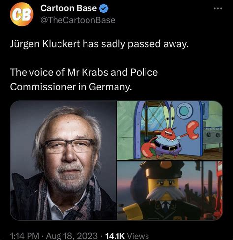 Ive Never Watched The German Dub Of Spongebob But This Is Quite Sad News R Spongebob