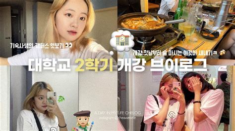 미대생 브이로그 2학기 개강 첫날부터 술을 마신다고 🍻 일단 마시고 보는 대학생 새내기 음주로그 대학교 캠퍼스 기숙사 생활 송도 야경 College